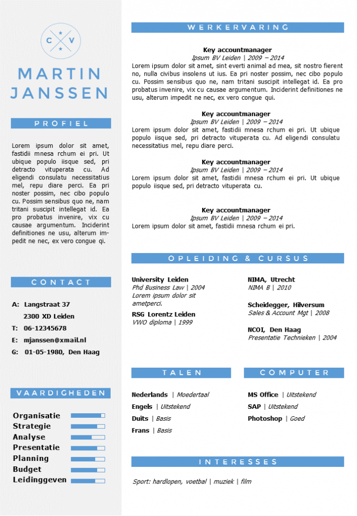 CV Sjabloon 27: Direct een onderscheidend cv maken